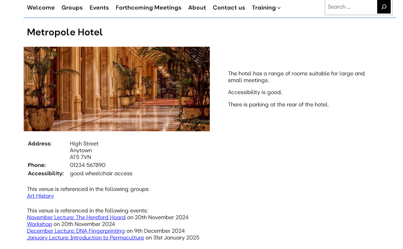 Management of u3a Specific Information – SiteWorks
